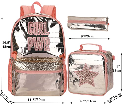 Backpack for Girls School Bag with Lunch Box Girls Backpack Set for Elementary Preschool Bookbag