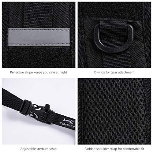 BASSDASH Backpack Straps Replacement Adjustable Padded Shoulder Straps for Backpack Dry Bag (Black, Adult)