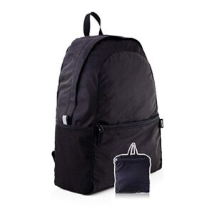 peak gear foldable backpack – compact packable day pack – includes lifetime lost & found id