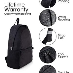 Peak Gear Foldable Backpack - Compact Packable Day Pack - Includes Lifetime Lost & Found ID