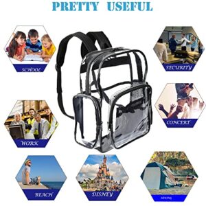 Fomaris Heavy Duty Clear Backpack See Through Plastic Transparent Backpack Clear Bookbags for School College Work ( Black)