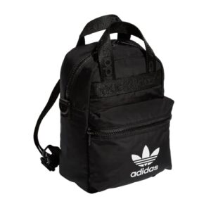 adidas originals micro backpack small mini travel bag, black/white, one size