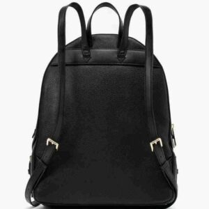 Michael Kors Jaycee Large 2 Zip Pocket Backpack Leather (Black)