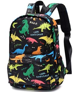 ecodudo little kids dinosaur backpacks for toddler boys preschool backpack with chest strap (colorful dinosaur)