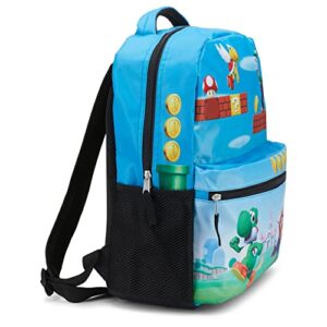 SUPER MARIO Nintendo’s Backpack for Boys & Girls, School Bag with Front and Side Pockets, Durable Gaming Bookbag with Padded Mesh Back and Adjustable Mesh Straps