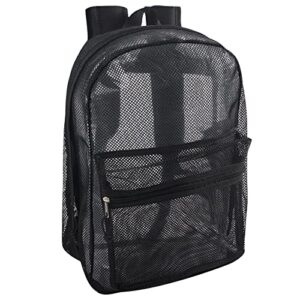 transparent mesh backpacks for school kids, beach, travel – mesh see through backpack with padded straps