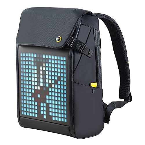 Divoom LED Display Laptop Backpack with App Control, 17 Inch Cool DIY Pixel Art Animation Fashion Backpack, Unique Gift for Men or Women