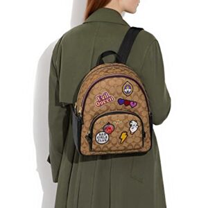 Coach Women's Court Backpack (Signature Canvas - Patches - Villains Motif - Khaki Multi)