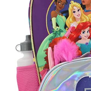 Disney Princess Girl's 16 Inch School Backpack Bag (One Size, Purple/Pink)