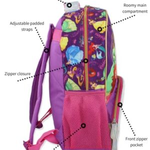 Disney Princess Girl's 16 Inch School Backpack Bag (One Size, Purple/Pink)