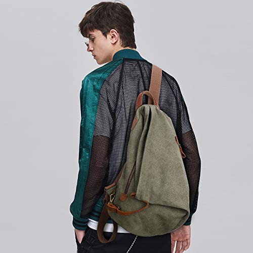 Canvas Vintage Backpack – Large Casual Daypack Outdoor Travel Rucksack Hiking Backpacks for Men Women