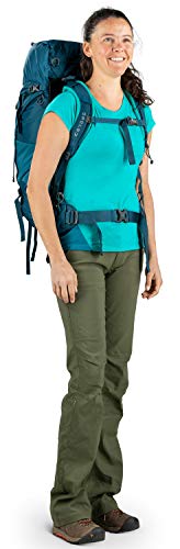 Osprey Kyte 46 Women's Backpacking Backpack, Ice Lake Green, X-Small/Small