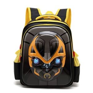 toddler kid boys 3d print comic cartoon comic kindergarten children snack backpack for 3-6 years (yellow)