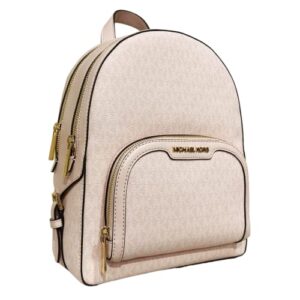 michael kors abbey jaycee medium backpack light powder blush pink mk signature