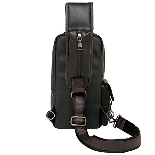 Leather Cool Sling Bag Crossbody Backpack for Men Women Outdoor Travel Camping Fishing Hunting Hiking Handbag Cross Body Shoulder Chest Pack Daypack