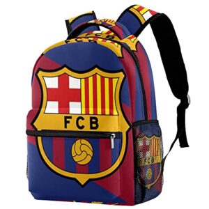 color flag fo barcelona emblem backpack students shoulder bags travel bag college school backpacks, multi, 29.4x20x40cm/11.5x8x16 in, (sjb-004)