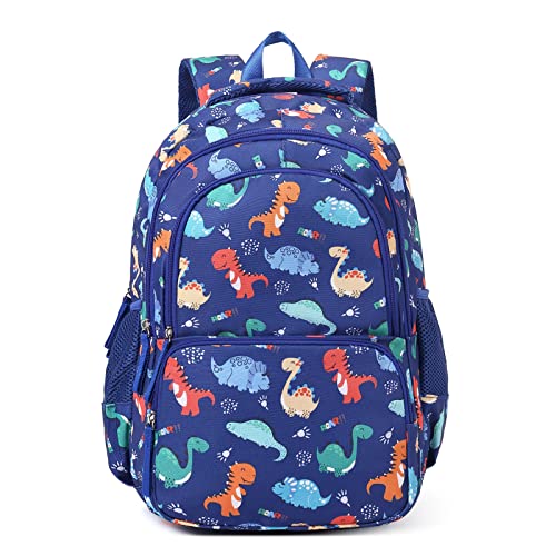 CLUCI Kids Backpack Elementary School Bags Preschool Toddler Boys Girls Bookbags Cute Gifts Blue Dinosaur