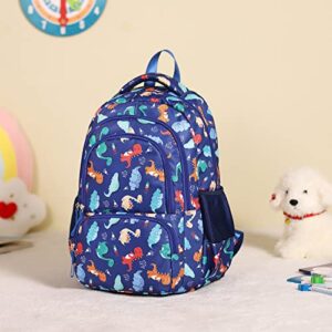 CLUCI Kids Backpack Elementary School Bags Preschool Toddler Boys Girls Bookbags Cute Gifts Blue Dinosaur