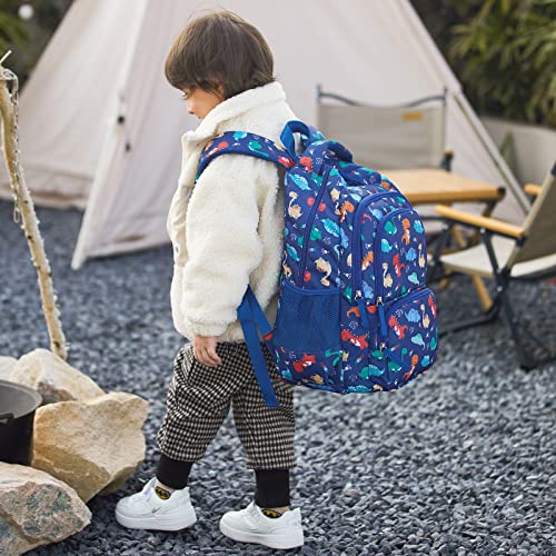 CLUCI Kids Backpack Elementary School Bags Preschool Toddler Boys Girls Bookbags Cute Gifts Blue Dinosaur