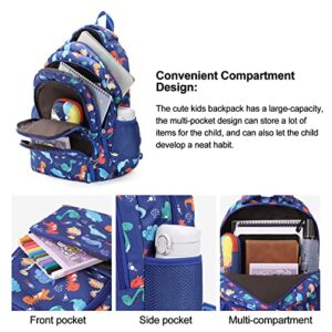 CLUCI Kids Backpack Elementary School Bags Preschool Toddler Boys Girls Bookbags Cute Gifts Blue Dinosaur