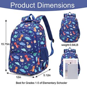 CLUCI Kids Backpack Elementary School Bags Preschool Toddler Boys Girls Bookbags Cute Gifts Blue Dinosaur