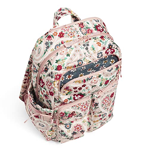 Vera Bradley womens Cotton Utility Large Backpack Bookbag, Prairie Paisley - Recycled Cotton, One Size US