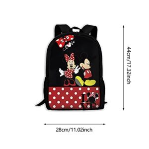 Red Backpack 17 Inch Large Laptop Backpack Cute Bookbag for Men Women…