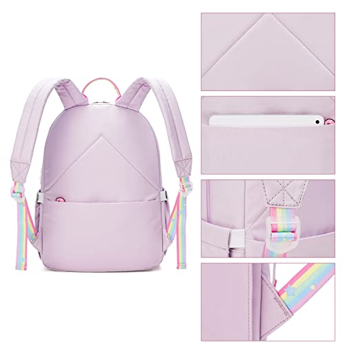 AUOBAG Kids Backpacks Girls Backpack for Girl Elementary School Bags Bookbags For Teen Suitable For Children Aged 7-15 (Purple)