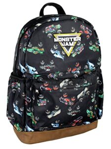 monster jam trucks dragon zombie grave digger megalodon all over print backpack