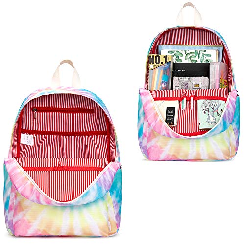 CAMTOP Backpack for Girls Kids School Backpack with Lunch Box Preschool Kindergarten BookBag Set (Tie Dye Yellow)