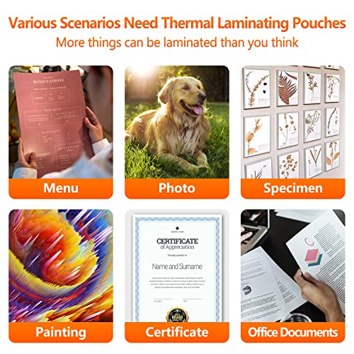 SJPACK Thermal Laminating Pouches, 9 x 11.5 Inches Laminating Sheets, 3 mil Thick Laminate Sheets, 500 Pack,Clear