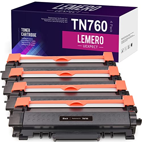 LemeroUexpect Compatible TN760 Toner Cartridge Replacement for Brother TN-760 TN760 TN730 Toner for MFC-L2710DW L2717DW L2750DW HL-L2370DW L2325DW L2350DW L2395DW L2390DW DCP-L2550DW Printer Black