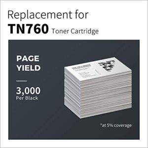 LemeroUexpect Compatible TN760 Toner Cartridge Replacement for Brother TN-760 TN760 TN730 Toner for MFC-L2710DW L2717DW L2750DW HL-L2370DW L2325DW L2350DW L2395DW L2390DW DCP-L2550DW Printer Black