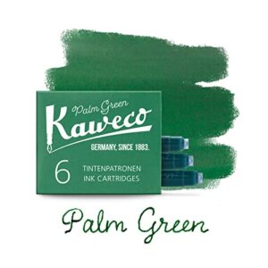 Kaweco Fountain Pen Ink Cartridges Palm Green for Cartridge Fountain Pens with Short Standard Cartridges I 6 Fountain Pen Cartridges Fountain Pen Many Brand Manufacturers I Ink for Fountain Pen Green