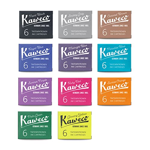 Kaweco Fountain Pen Ink Cartridges Palm Green for Cartridge Fountain Pens with Short Standard Cartridges I 6 Fountain Pen Cartridges Fountain Pen Many Brand Manufacturers I Ink for Fountain Pen Green