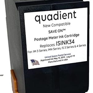 New Compatible ISINK34 Quadient Neopost Compatible Ink Cartridge for IM 3, IM4, IS3 & 4 Series Mailing Machines - Manufactured w/ New Components