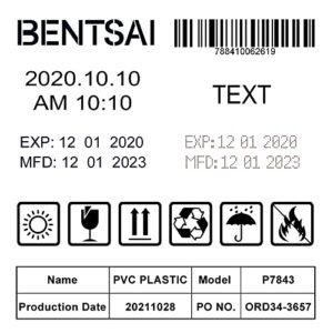 BT-2580P BENTSAI Original Solvent Quick Dry Ink Cartridge for BENTSAI Handheld Inkjet Printer BT-HH6105B2/BT-HH6105B3/B10 (Black)