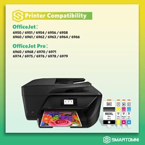 S SMARTOMNI 【Latest Firmware Version】 Compatible 902 XL Ink Cartridge Replacement for HP 902 902XL Ink Cartridge for use in HP OfficeJet 6950 6951 6954 6956 6958 Pro 6978 6968 6954 6960 6962 6975