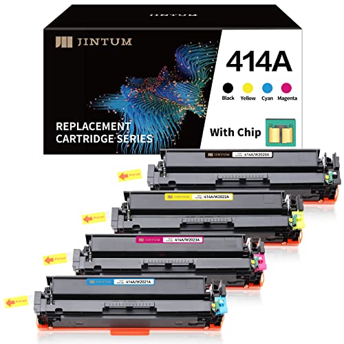 414A Toner Cartridge (with CHIP) Replacement for HP 414A 414X W2020A W2021A W2022A W2023A for HP Color Pro MFP M479FDW M454DW M479FDN M454DN M479DW M480F Printers (Black Cyan Magenta Yellow, 4-Pack)