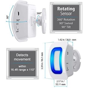 Caregiver Pager Wireless Motion Sensor Alert Room Bed Alarm and Fall Prevention for Elderly Dementia Patients (2 Receiver+3 Monitor Motion)