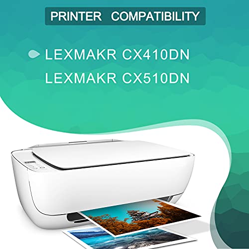 GREENBOX Remanufactured Toner Cartridge Replacement for Lexmark 801H 80C1HK0 801HK 80C1HC0 801HC 80C1HM0 801HM 80C1HY0 801HY, High Yield for CX410 CX410de CX410dte CX510 CX510de CX510dthe CX510dhe