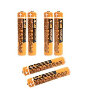 6 Pack 550mAh 1.2V AAA Rechargeble Battery,HHR-55AAABU NI-MH Replacement Battery for Pasonic Cordless Phones