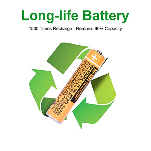 6 Pack 550mAh 1.2V AAA Rechargeble Battery,HHR-55AAABU NI-MH Replacement Battery for Pasonic Cordless Phones