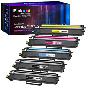 e-z ink pro tn227 tn-227 compatible toner cartridge replacement for brother tn227 tn-227 tn227bk high yield tn223 tn-223 to use with hl-l3290cdw hl-l3210cw mfc-l3750cdw mfc-l3710cw printer (5 pack)