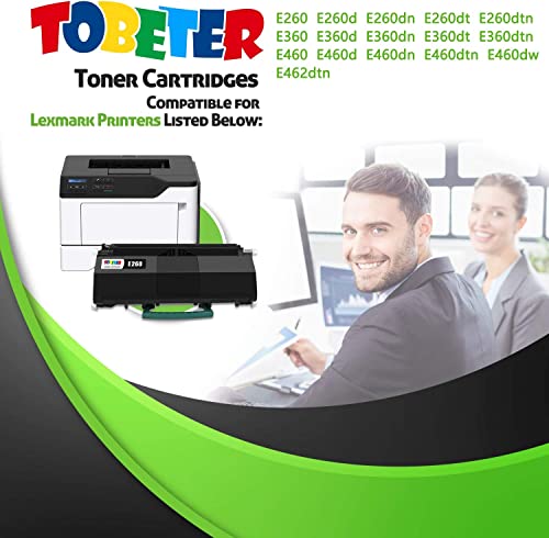 ToBeter E260A11A E260A21A High Yield Remanufactured Toner Cartridge for Lexmark E260, E360, E460, E462 E260d, E260dn, E260dt, E260dtn, E360d, E360dn, E360dt, E360dtn Printer (up to 3,500 Pages)