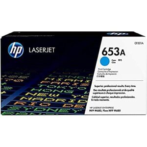 hp 653a cyan toner cartridge | works with hp color laserjet enterprise mfp m680 series | cf321a