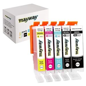 mayway c a k e ink cartridges 280xxl 281xxl 280 281 xxl pgi cli, work with pixma ts8220 tr8520 ts6220 ts6120 tr7520 ts9120 ts8120 ts9521 ts9520 ts9521c ts6320 printer (5 pack, b/bk/c/m/y)