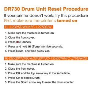 Compatible Drum Unit Replacement for Brother DR-730 DR730 DR760 DR 760 with Long Life OPC (1 Pack Drum Unit ONLY, NOT Toner)