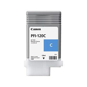 canon pfi-120 130ml pigment ink tank for imageprograf tm series printers, cyan