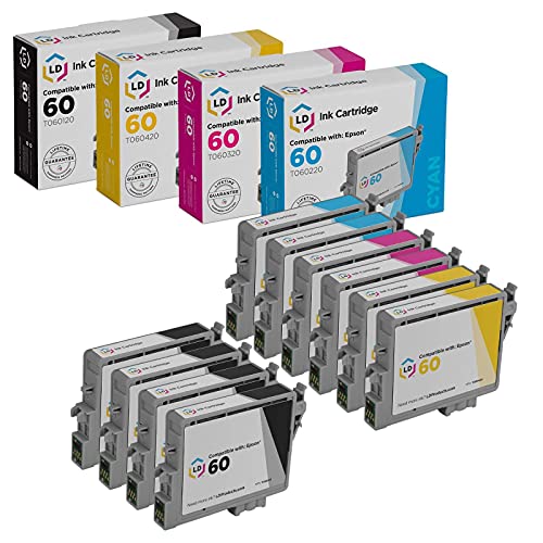 LD Products Ink Cartridge Replacement for Epson 60 T060 (4 Black, 2 Cyan, 2 Magenta, 2 Yellow, 10-Pack) for Stylus: C68, C88, C88 Plus, CX3800, CX3810, CX4200, CX4800, CX5800f & CX7800